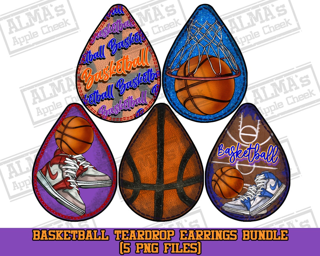 Basketball Teardrop Earrings Png Sublimation Design Bundle, Sport ...