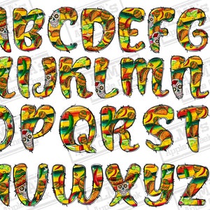 Fiesta Alphabet Bundle Png, Mexico Doodle Letters Png, Mexican Letters ...