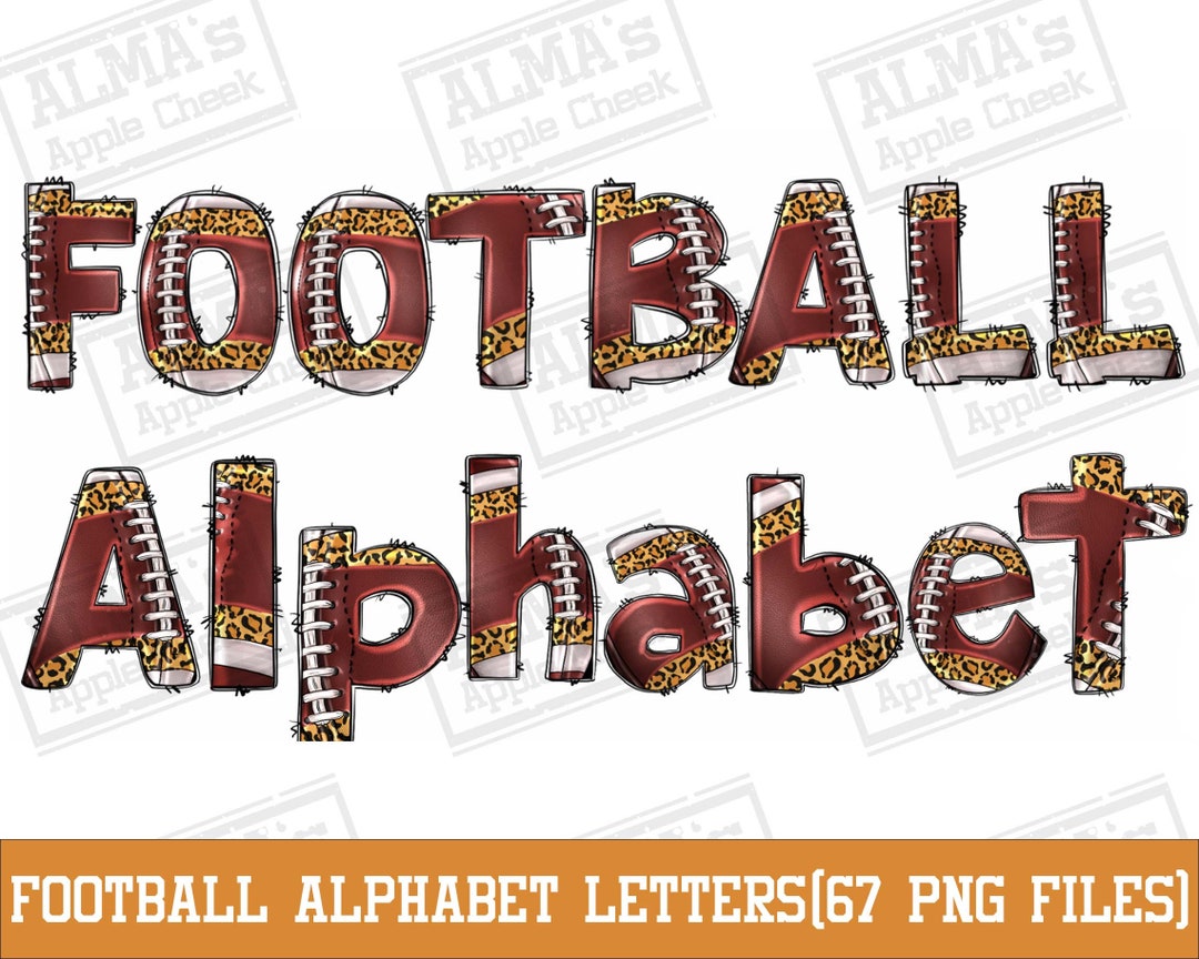 Football Alphabet Bundle Png, Football Doodle Letters Png, Football ...