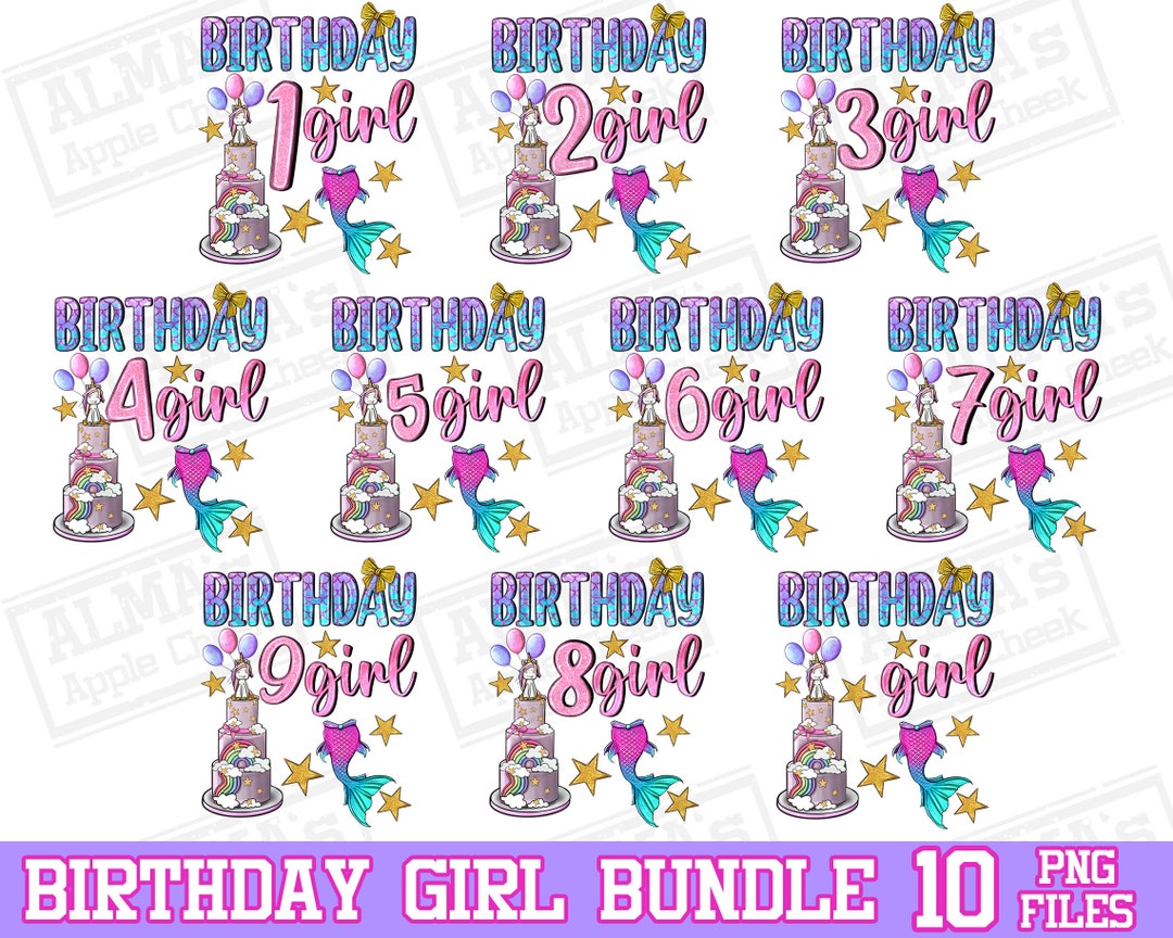 Birthday Girl Bundle Png Sublimation Design Download, Birthday Party ...