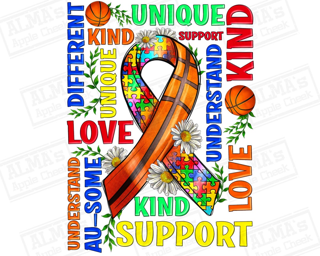 Autism Basketball Ribbon Png Sublimation Design Download, Autism ...