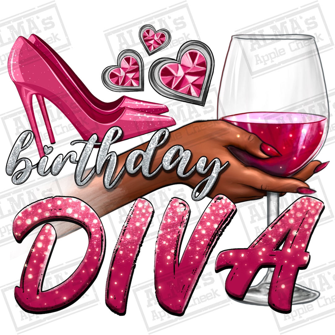 Birthday Diva Pink Png Sublimation Design Download, Birthday Party Png ...