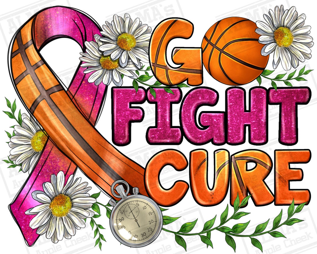 Go Fight Cure Basketball Png Sublimation Design Download, Breast Cancer ...