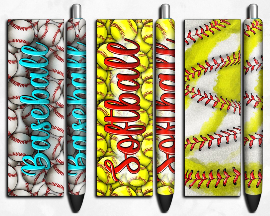 Softball and Baseball Pen Wrap Png Sublimation Design Download ...