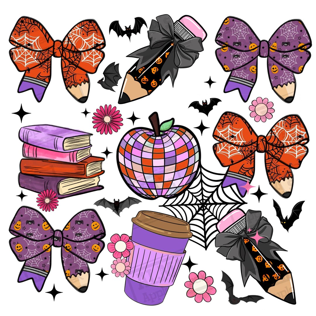 Teacher Halloween Pencil Png Sublimation Design Download, Teacher's Day ...