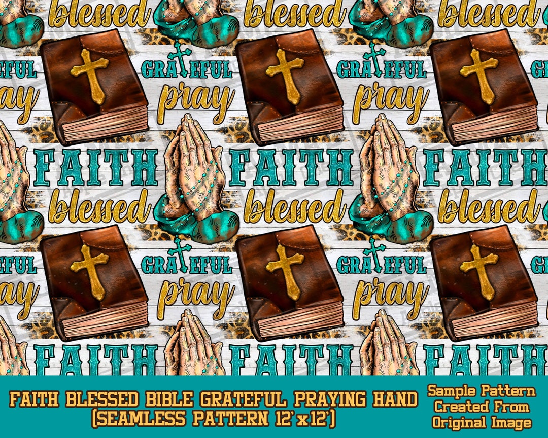 Faith Blessed Seamless Pattern Digital Paper, Christian Digital ...