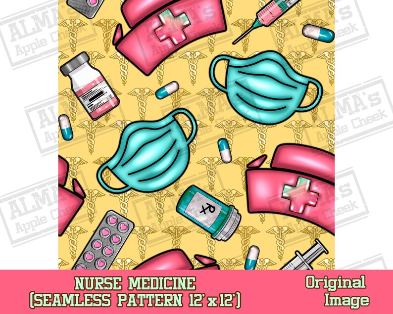Nurse Medicine Seamless Pattern Digital Paper Nurse Digital - Etsy
