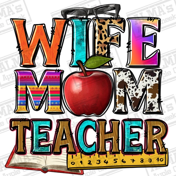Wife Mom Teacher Png - Etsy