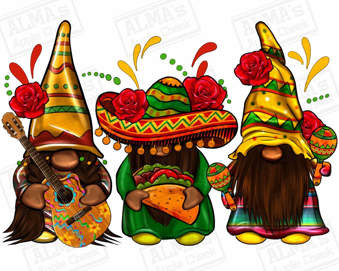 Cinco De Mayo Gnomes Png Sublimation Design Download Cute - Etsy