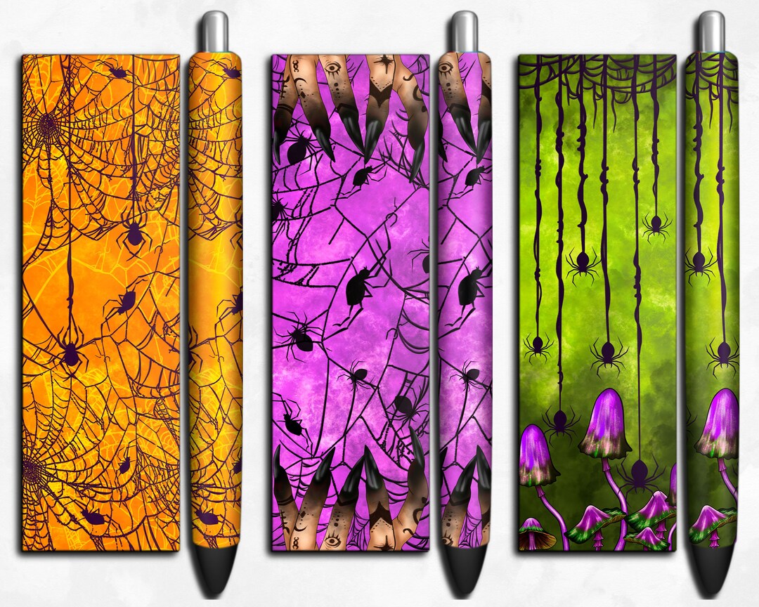 Halloween Spider Web Pen Wrap Png Sublimation Design Download, Happy ...