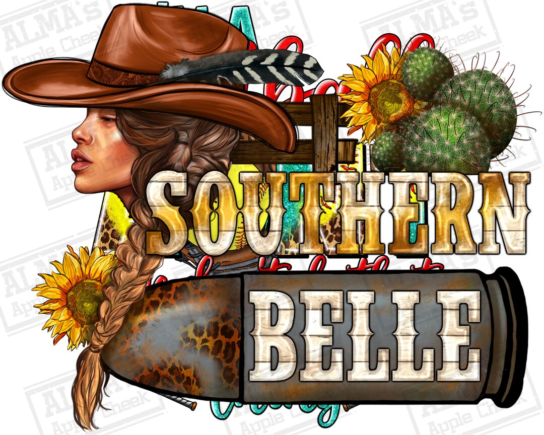 Southern Belle Western Png Sublimation Design Download - Etsy