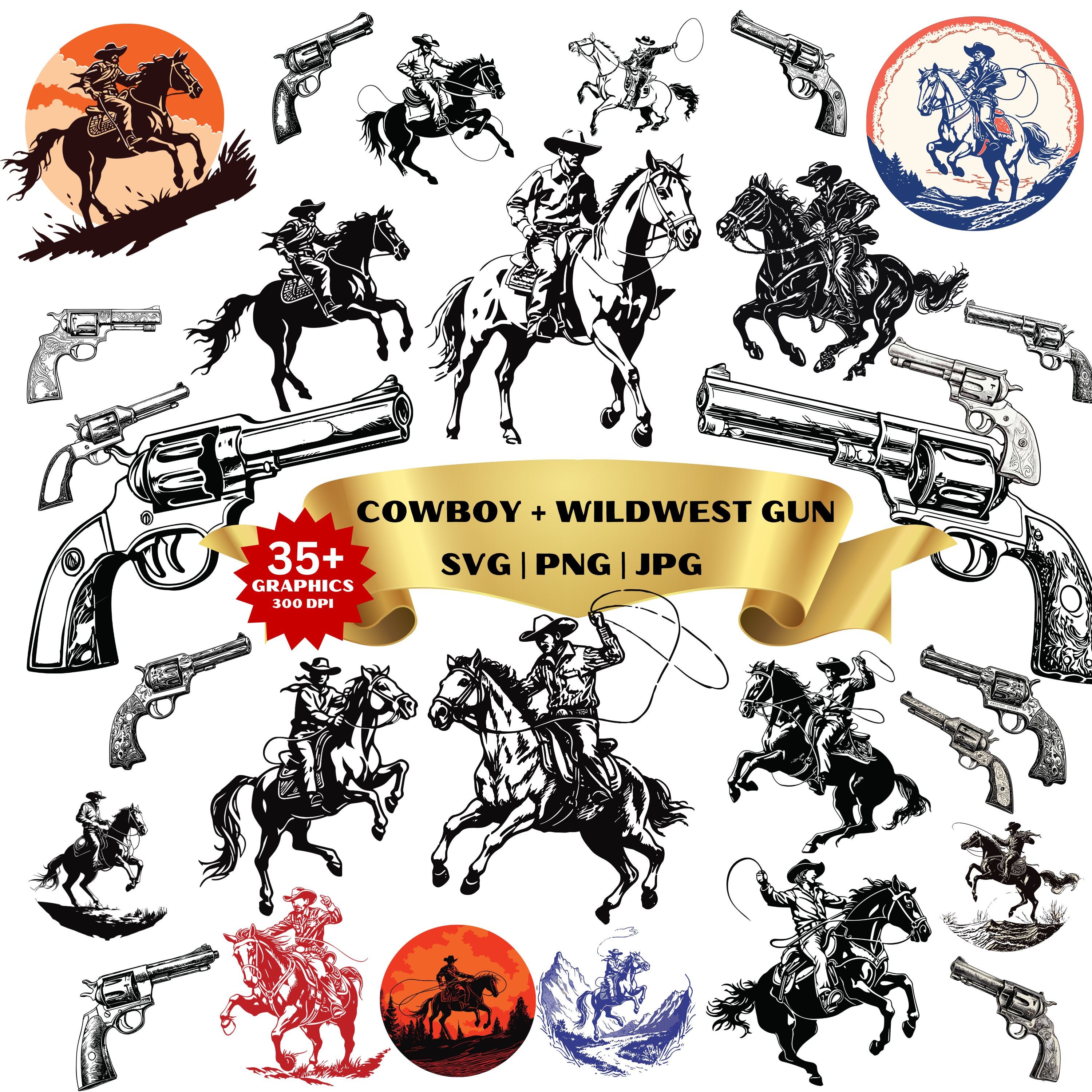 COWBOY SVG BUNDLE| Western Svg Gun Svg | Colt 45 Revolver Svg | Png ...