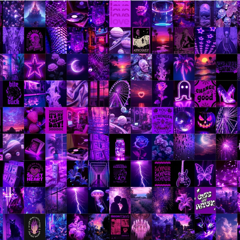 Purple Wall Collage - Etsy