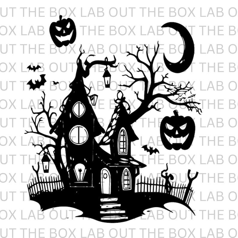 Haunted House Clip Art Digital File Halloween Graphic Svg Png Pdf Jpg ...