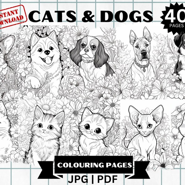 Coloring Cute Dogs - Etsy