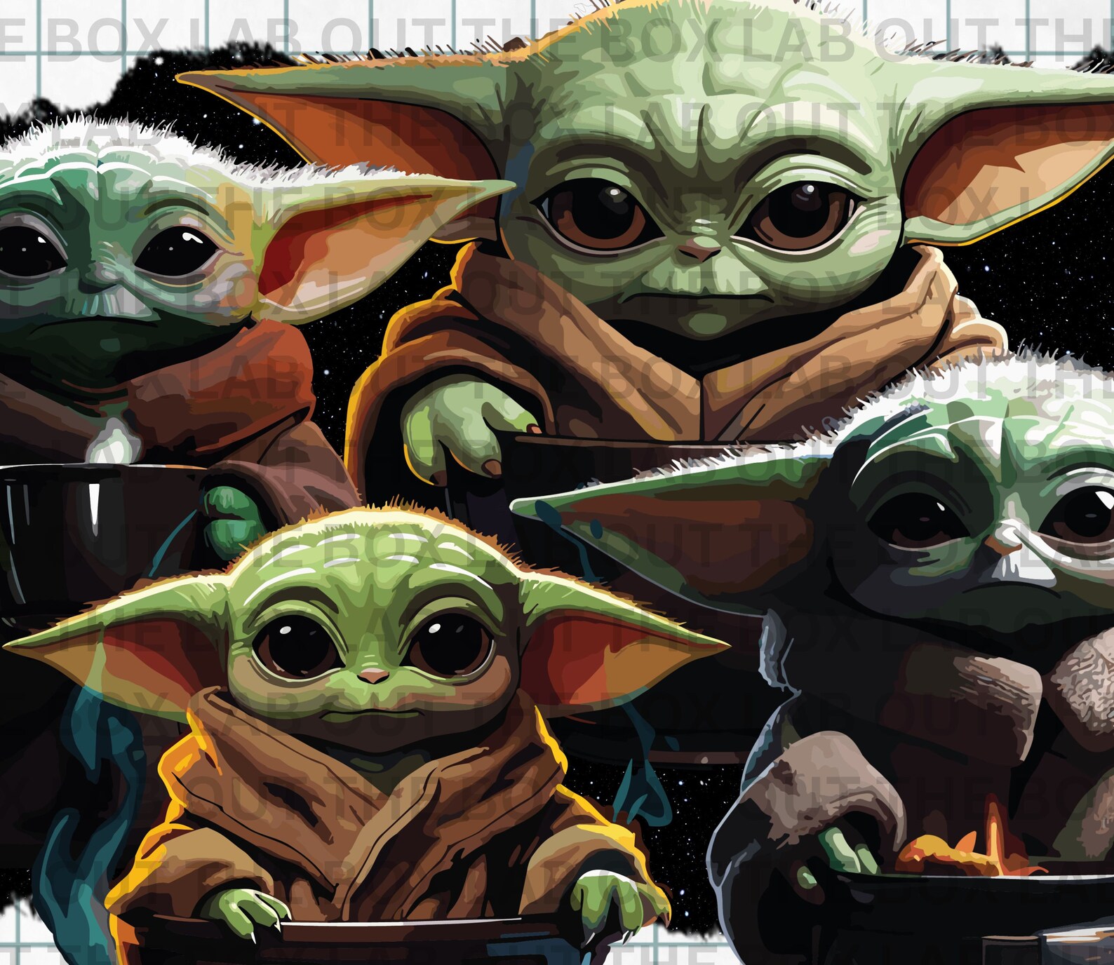 Baby YODA STAR WARS Bundle Png Svg Jpg Pdf Ai Eps Dxf Cut Files, Baby ...