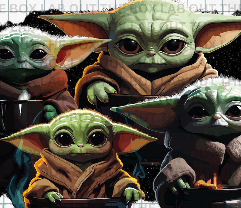 Baby YODA STAR WARS Bundle Png Svg Jpg Pdf Ai Eps Dxf Cut Files, Baby ...