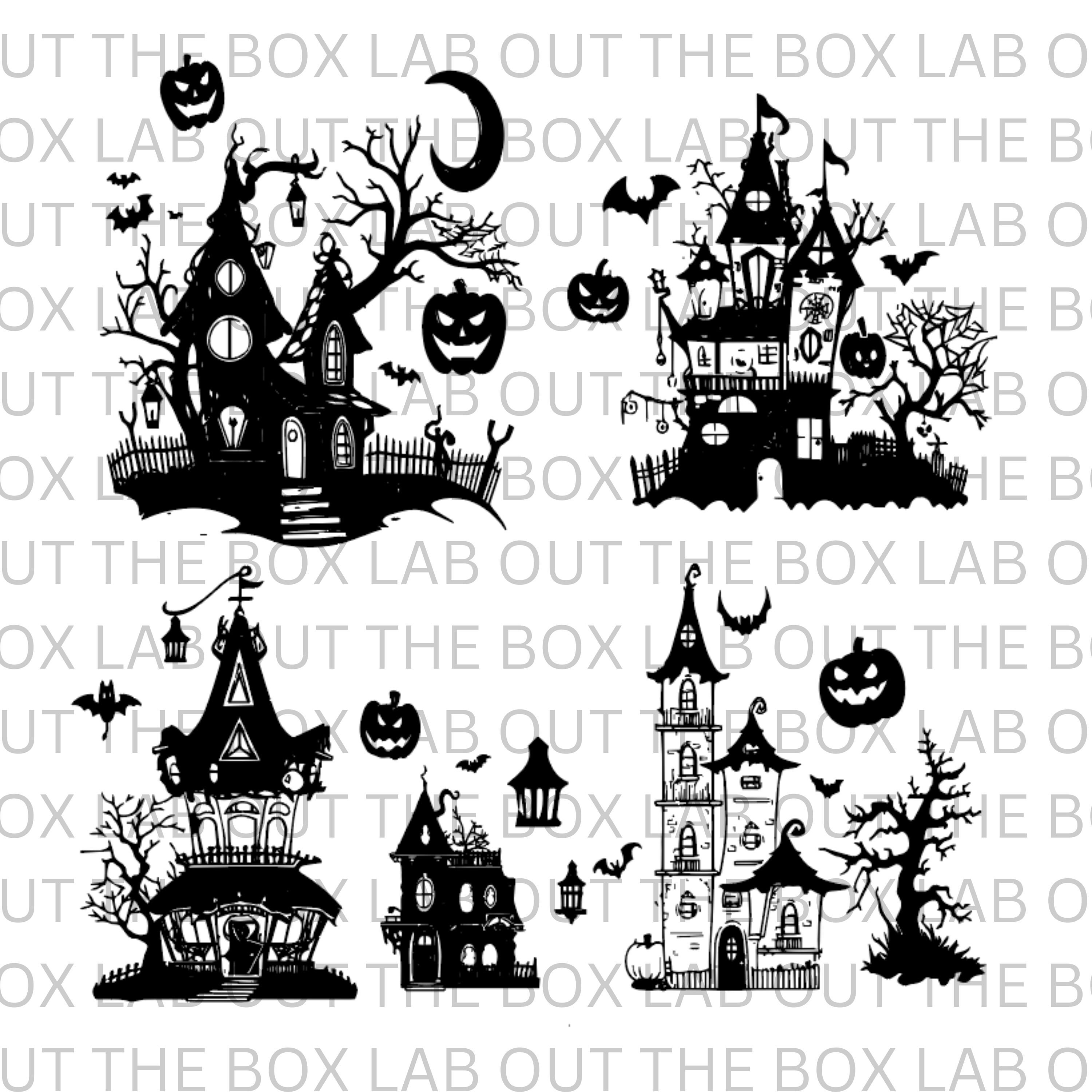 Haunted House Clip Art Digital File Halloween Graphic Svg Png Pdf Jpg ...