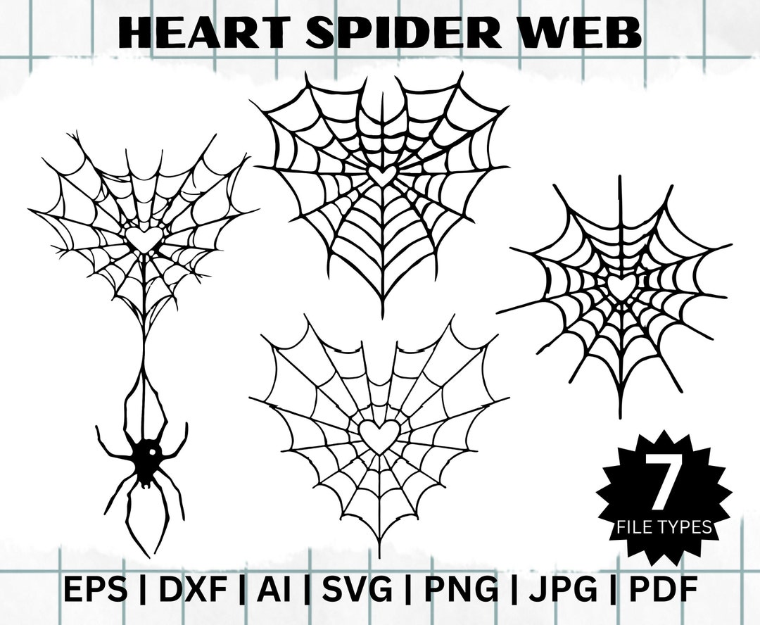 HEART Svg Spider Web Svg | Valentines Heart Svg | Y2k | Cut Files ...
