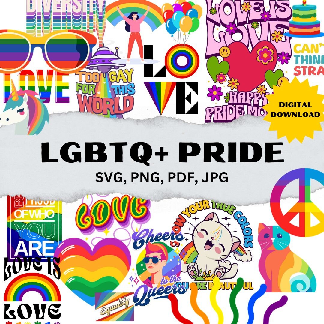 LGBTQ+ Svg, Png, Jpg, Pdf - Pride Month - Digital Download - 38 - LGBTQ ...