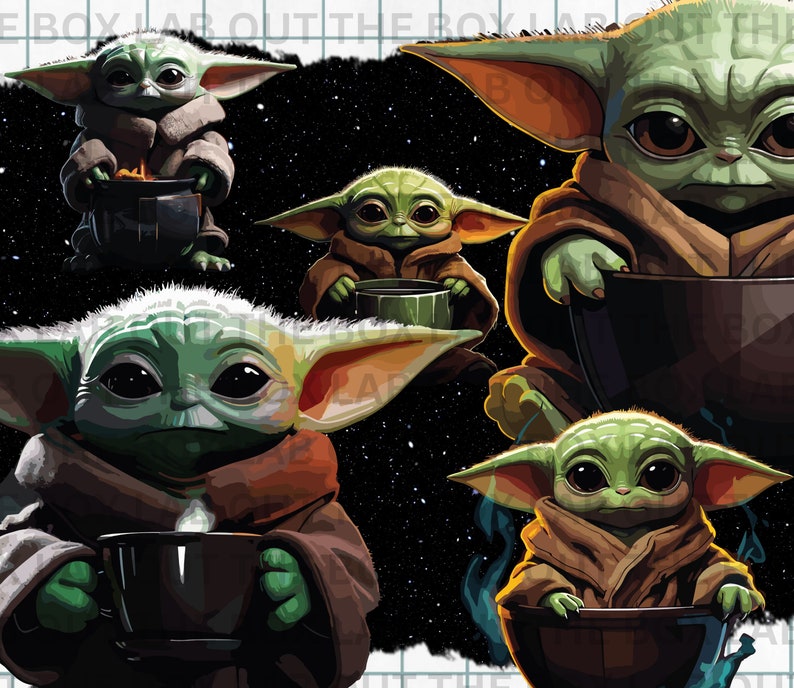 Baby YODA STAR WARS Bundle Png Svg Jpg Pdf Ai Eps Dxf Cut Files, Baby ...
