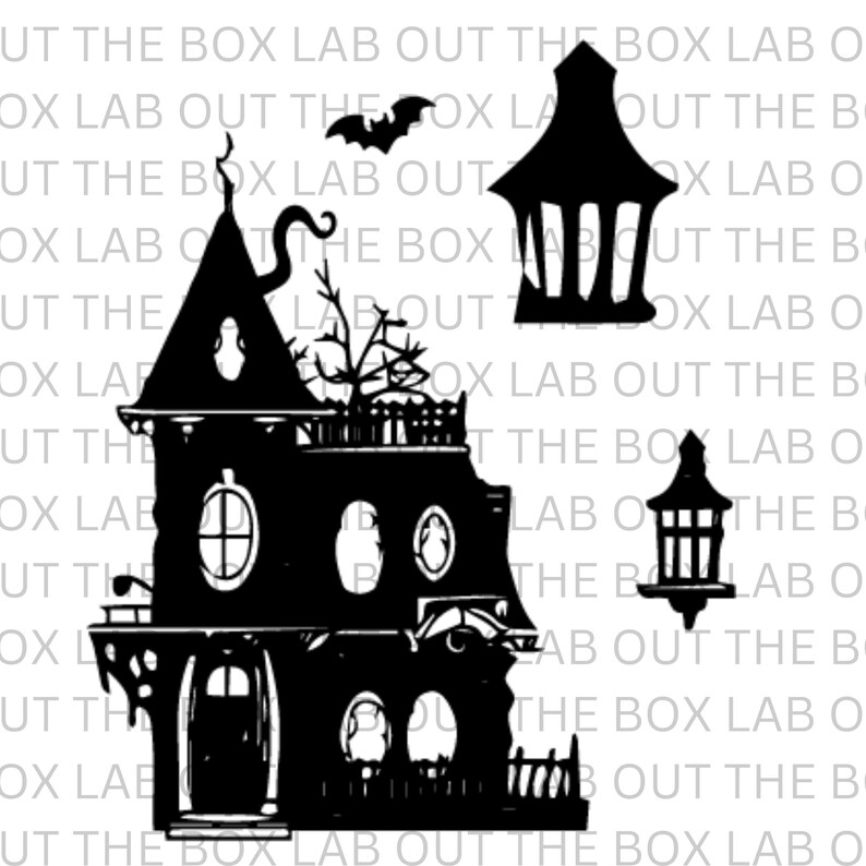 Haunted House Clip Art Digital File Halloween Graphic Svg Png Pdf Jpg ...