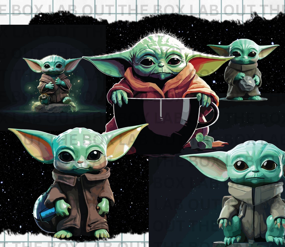 Baby YODA STAR WARS Bundle Png Svg Jpg Pdf Ai Eps Dxf Cut Files, Baby ...