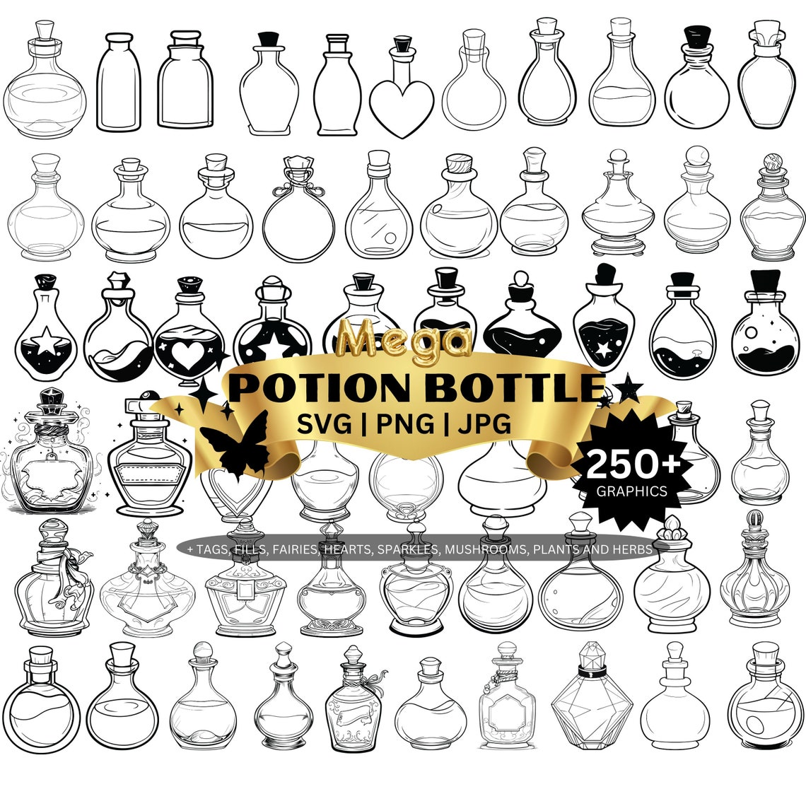 Potion Bottles SVG Witchcraft Svg Mystical Svg Magic Svg - Etsy Australia