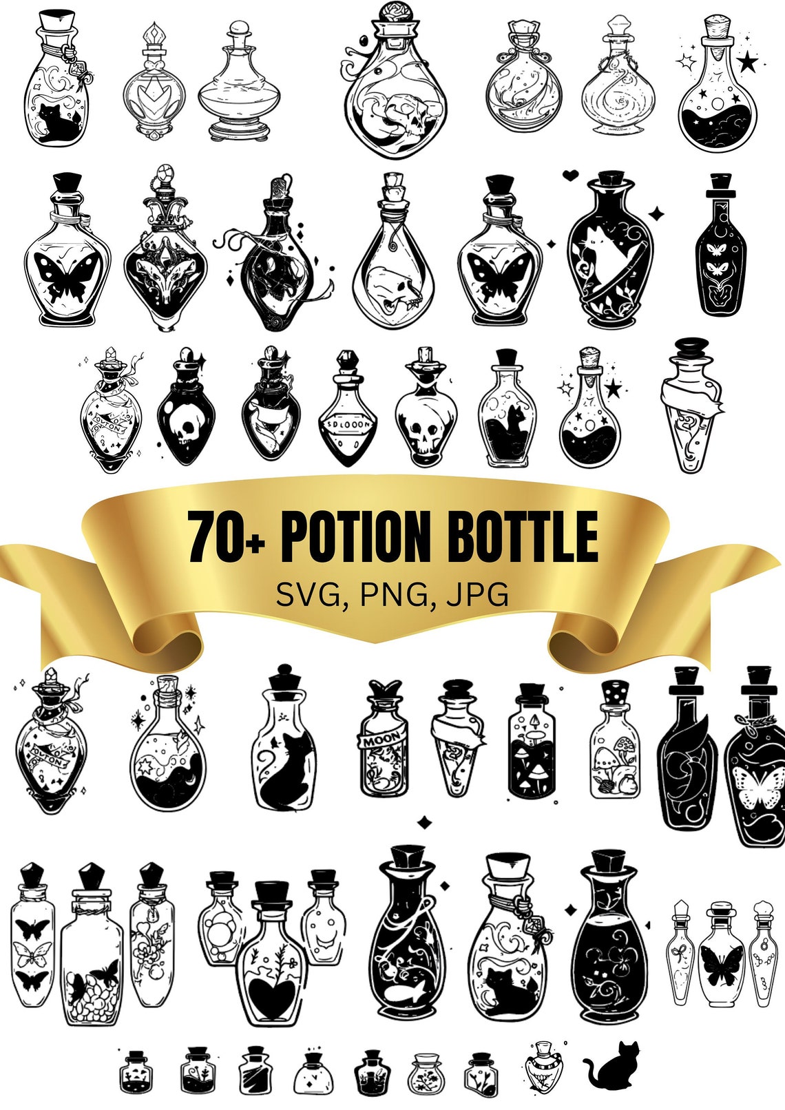 Potion Bottles SVG Witchcraft Svg Mystical Svg Magic Svg - Etsy