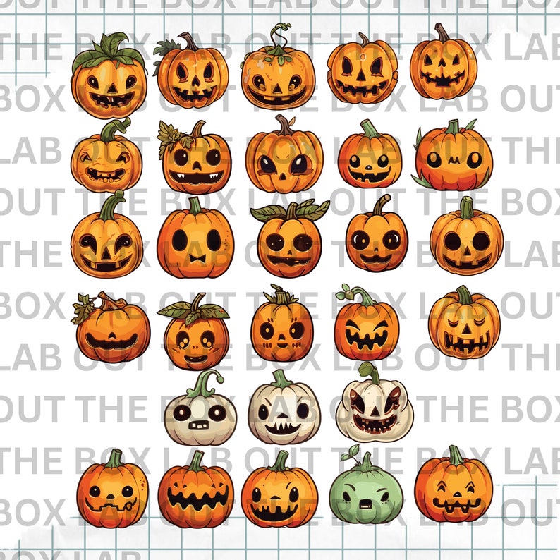 Halloween Pumpkin Clipart, Watercolor Clipart, Halloween PNG, Spooky ...