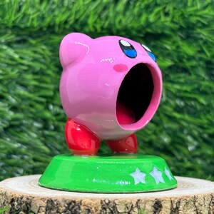 KIRBY Custom Hand Painted Kirby Open Mouth Figurine, Forgotten Land ...