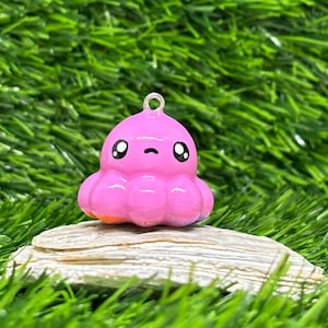 Hand Painted Sad Reversible Octopus Keyring, Single, Sparkly, Red ...