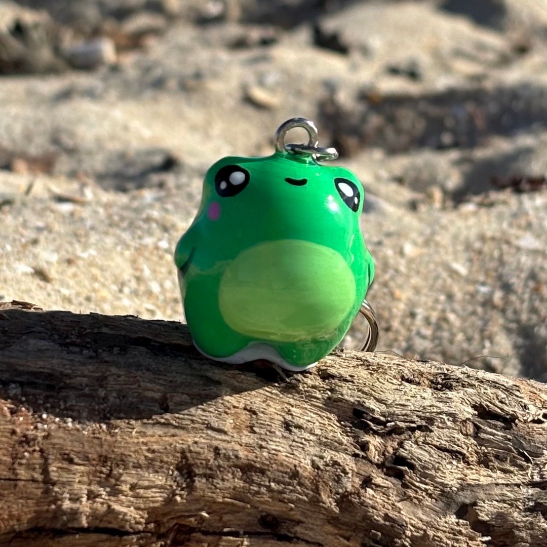 Hand Painted Frog, Pepe, Peepo Keyring, Chunky, Fun Accessory, Perfect ...