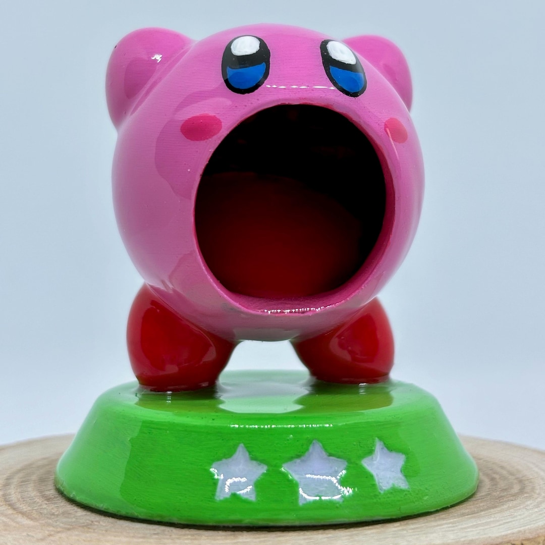 KIRBY Hand Painted Kirby Open Mouth Figurine, Forgotten Land Desk ...