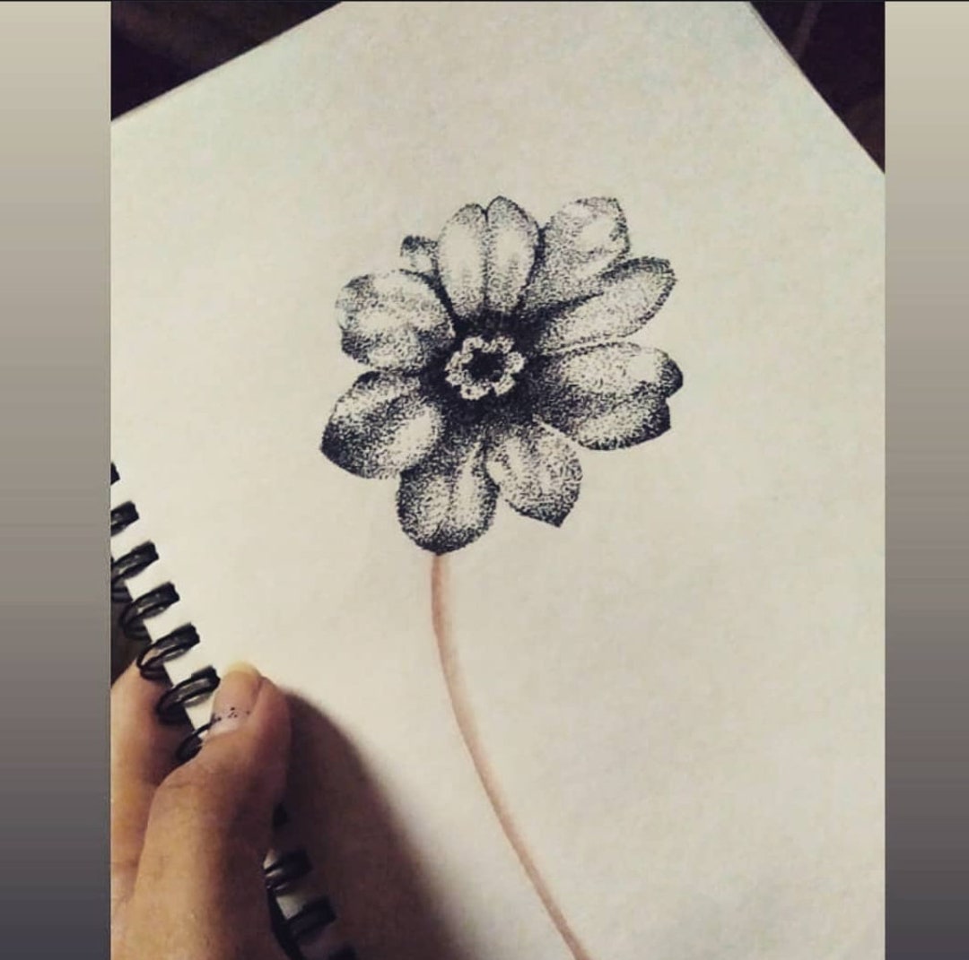 Stippling Art Flower Paintings for Your Living Room Decor - Etsy