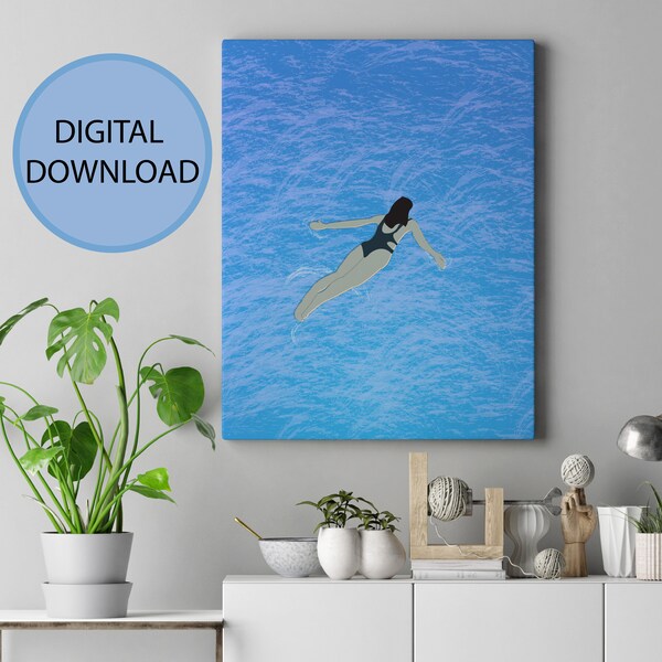 Swimming Art - Etsy