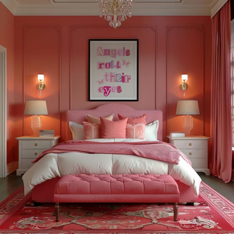 Angels Roll Their Eyes Pink Themed Scrapbook Saying Rolled Poster ...