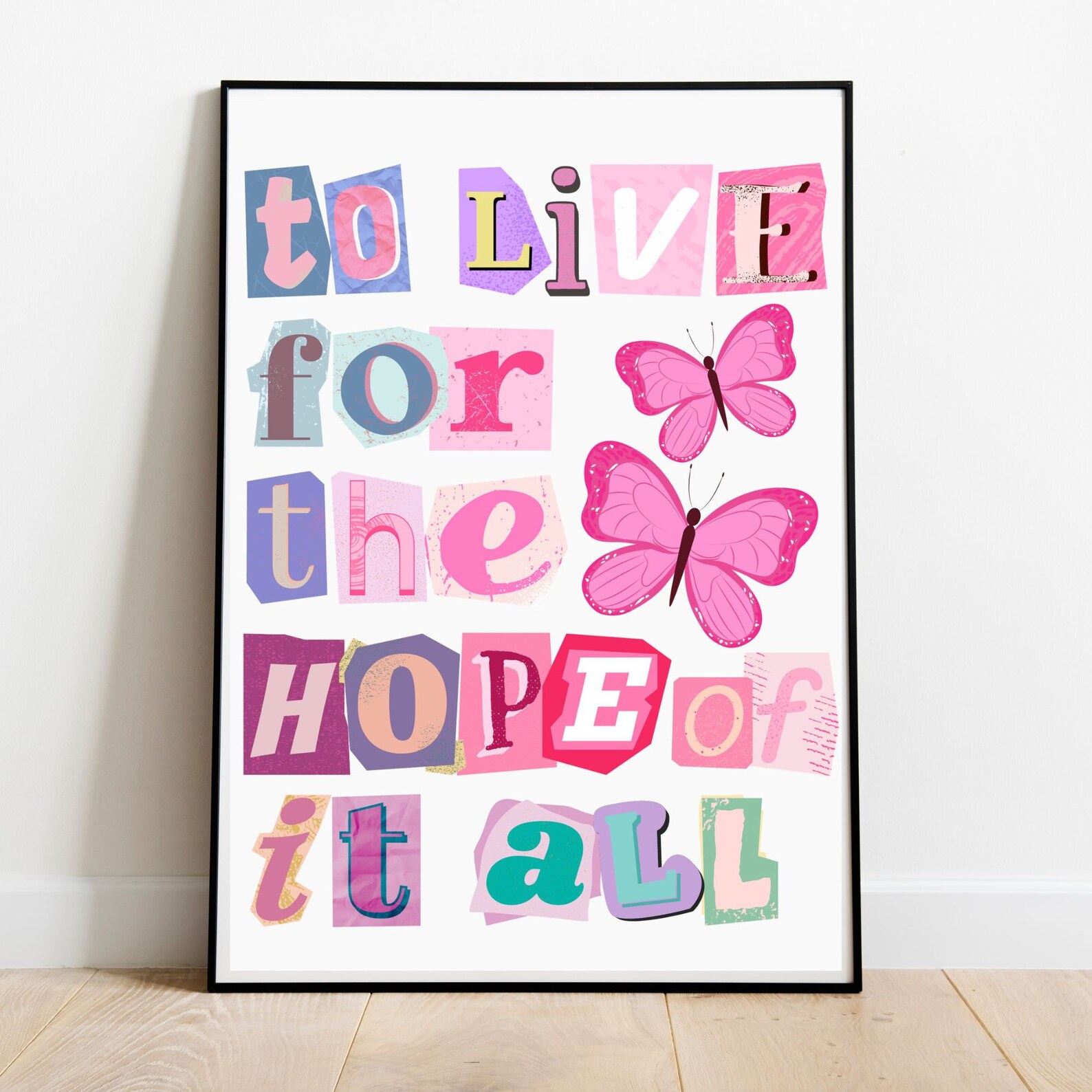 August Song Lyrics Poster, Pink Butterfly Music Quote Wall Art - Etsy
