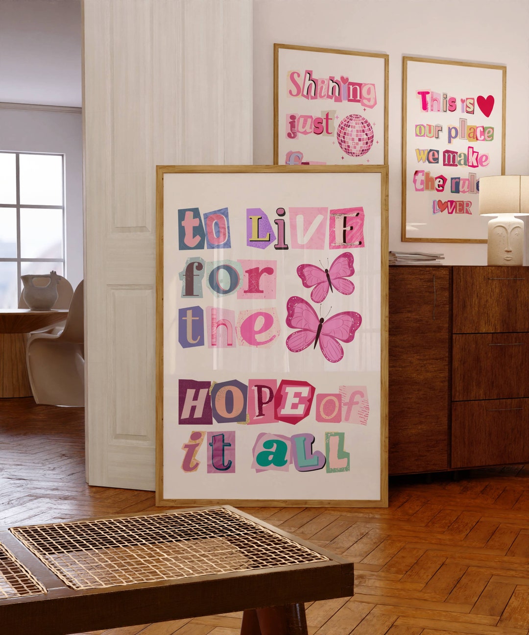 August Song Lyrics Poster, Pink Butterfly Music Quote Wall Art - Etsy