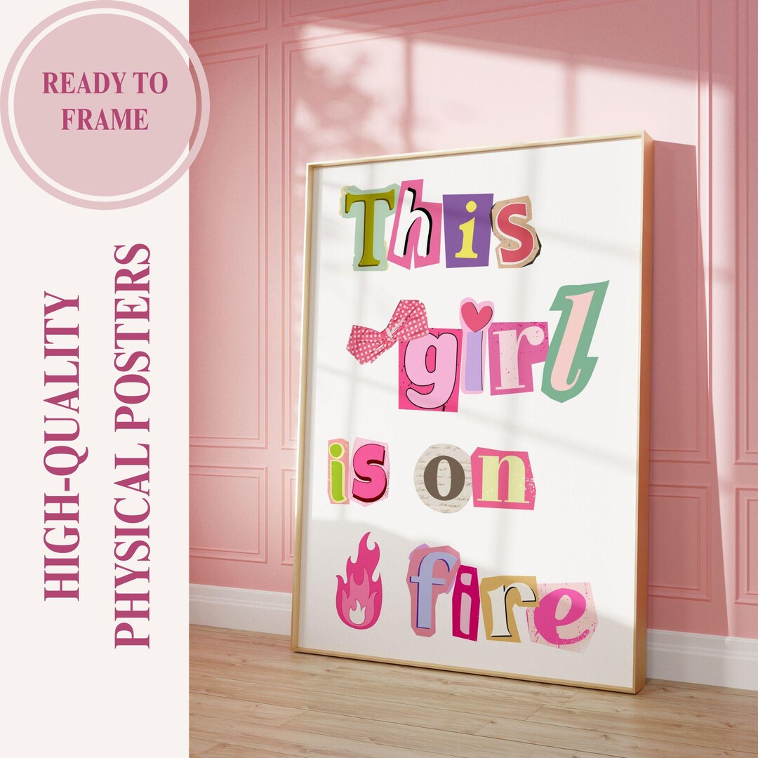 This Girl is on Fire Lyrics Rolled Poster | Scrapbook Song Lyrics Wall ...