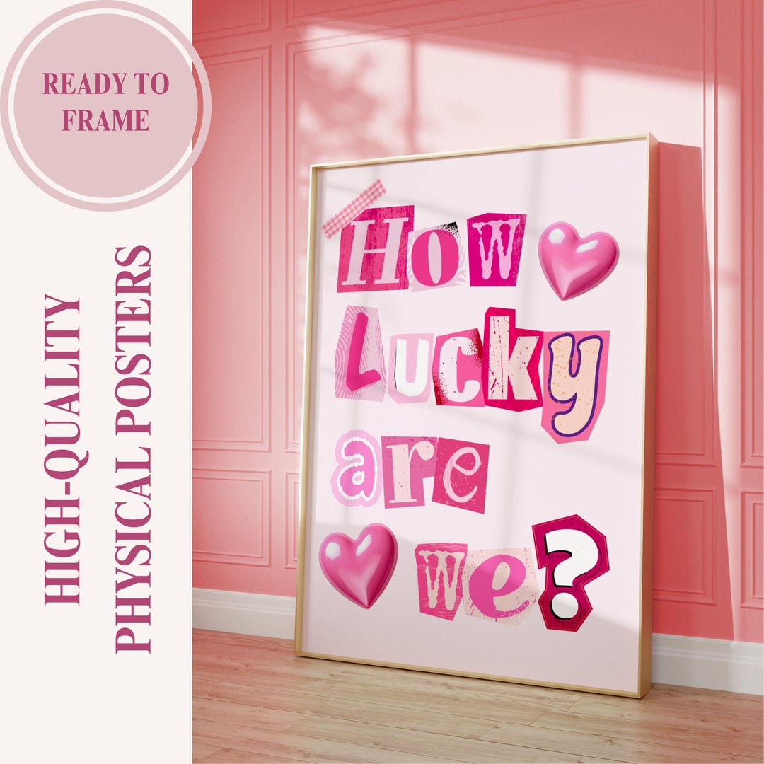How Lucky Are We Song Lyrics Poster Print, Pink Lovers Wall Art ...
