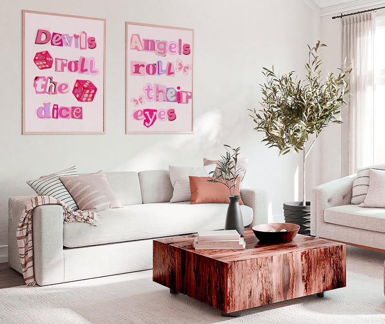 Angels Roll Their Eyes Pink Themed Scrapbook Saying Rolled Poster ...