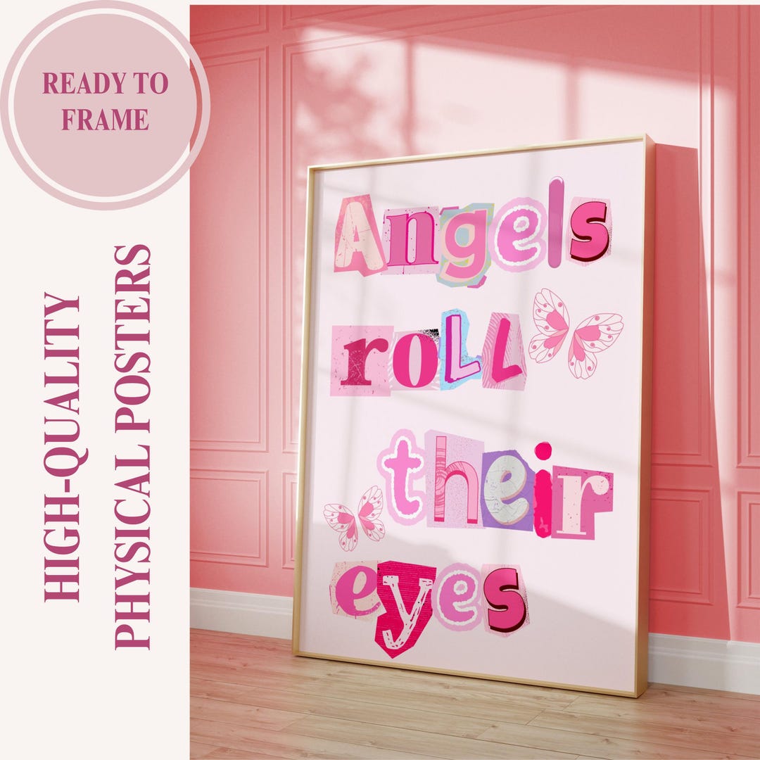 Angels Roll Their Eyes Pink Themed Scrapbook Saying Rolled Poster ...
