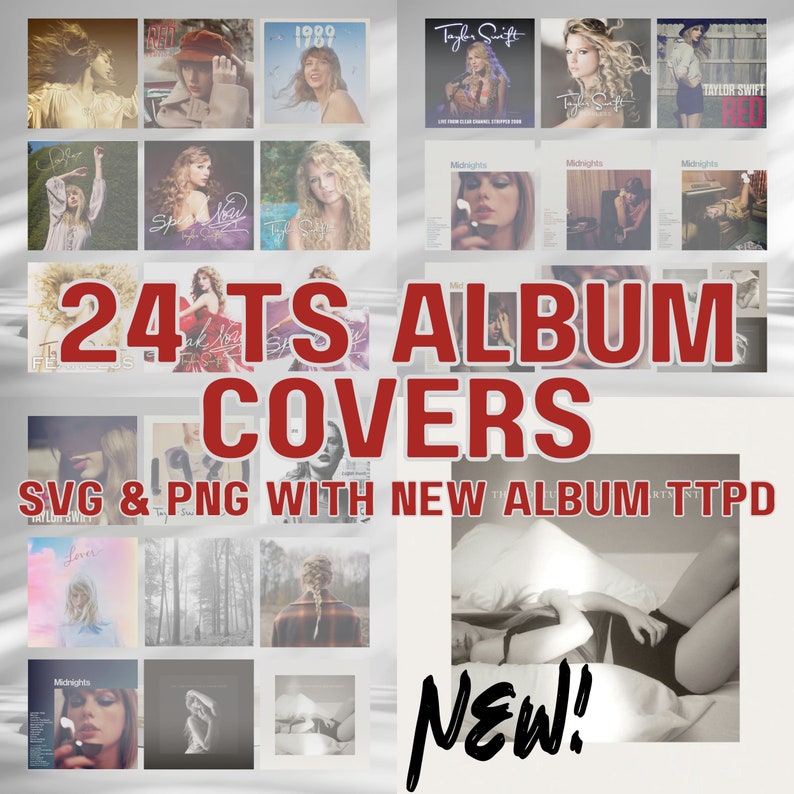20 Taylor Swift Album Covers SVG and PNG Bundle, Music Albums ...