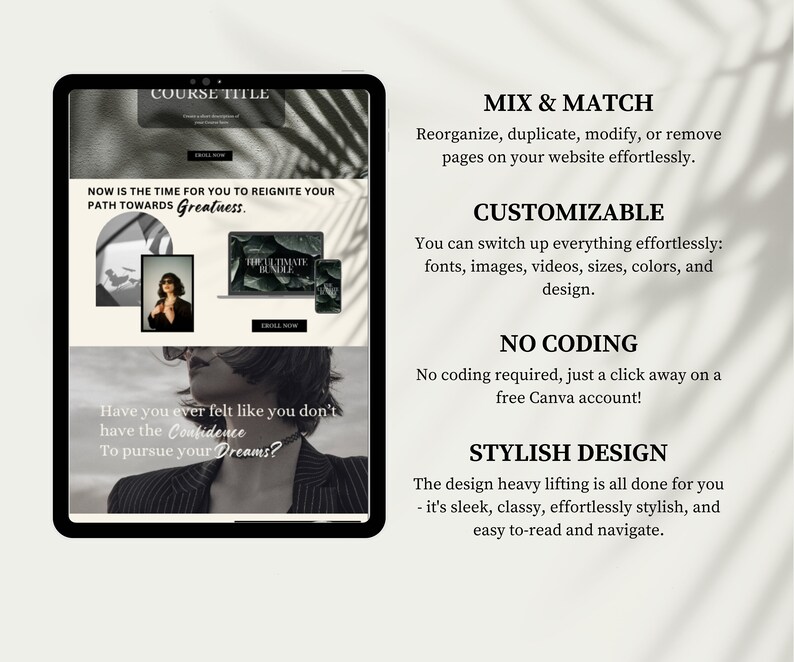 Sales Page Canva Website Template Sales Funnel for Courses, and Coaches ...