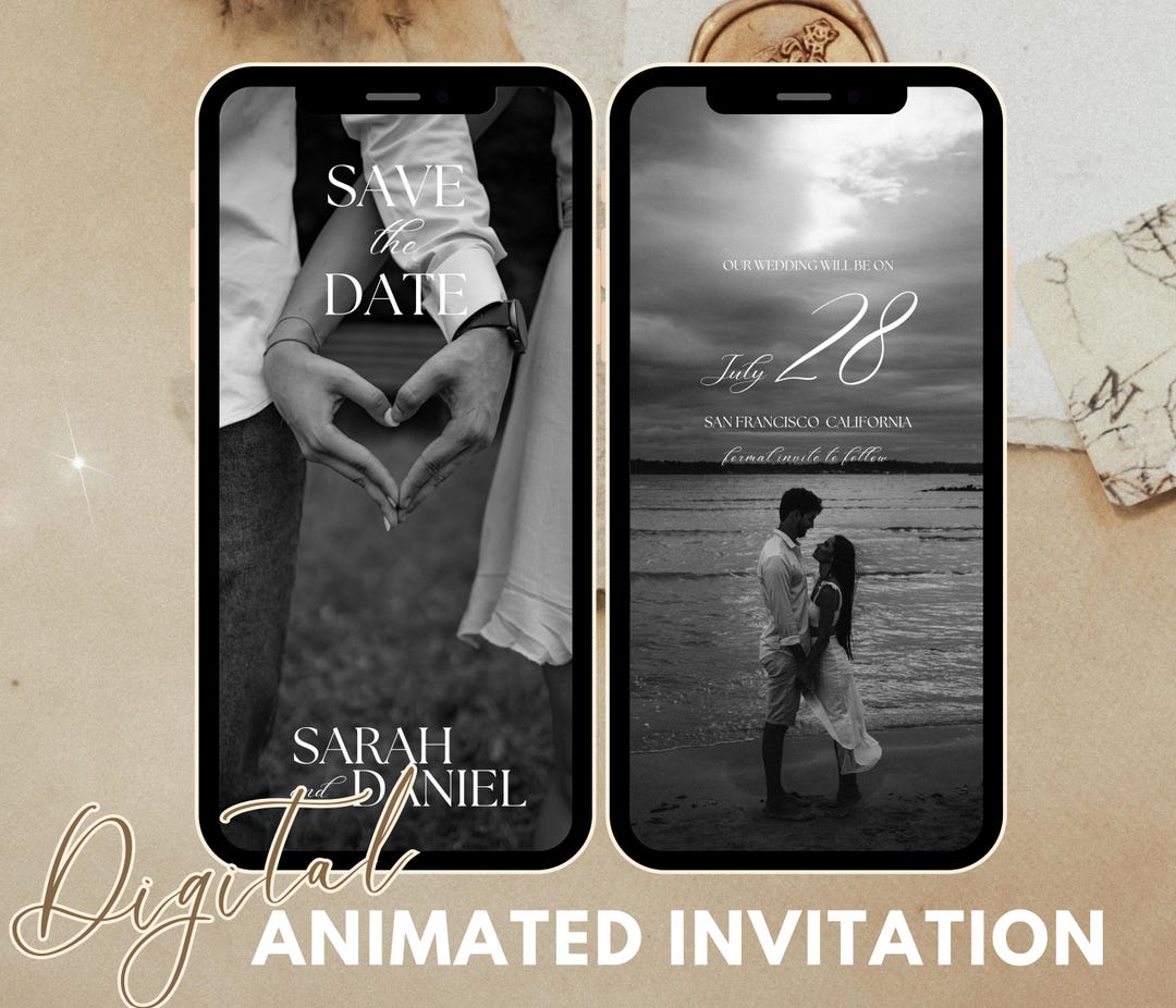 Wedding Video Save the Date Template, Animated Wedding Invitation ...