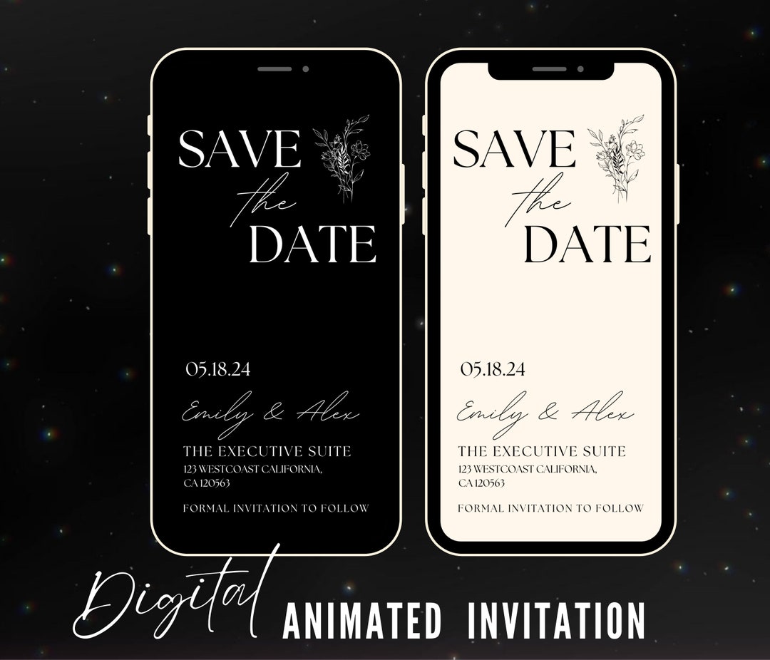 Digital Save the Date Invitation Save the Date E-invite Template ...