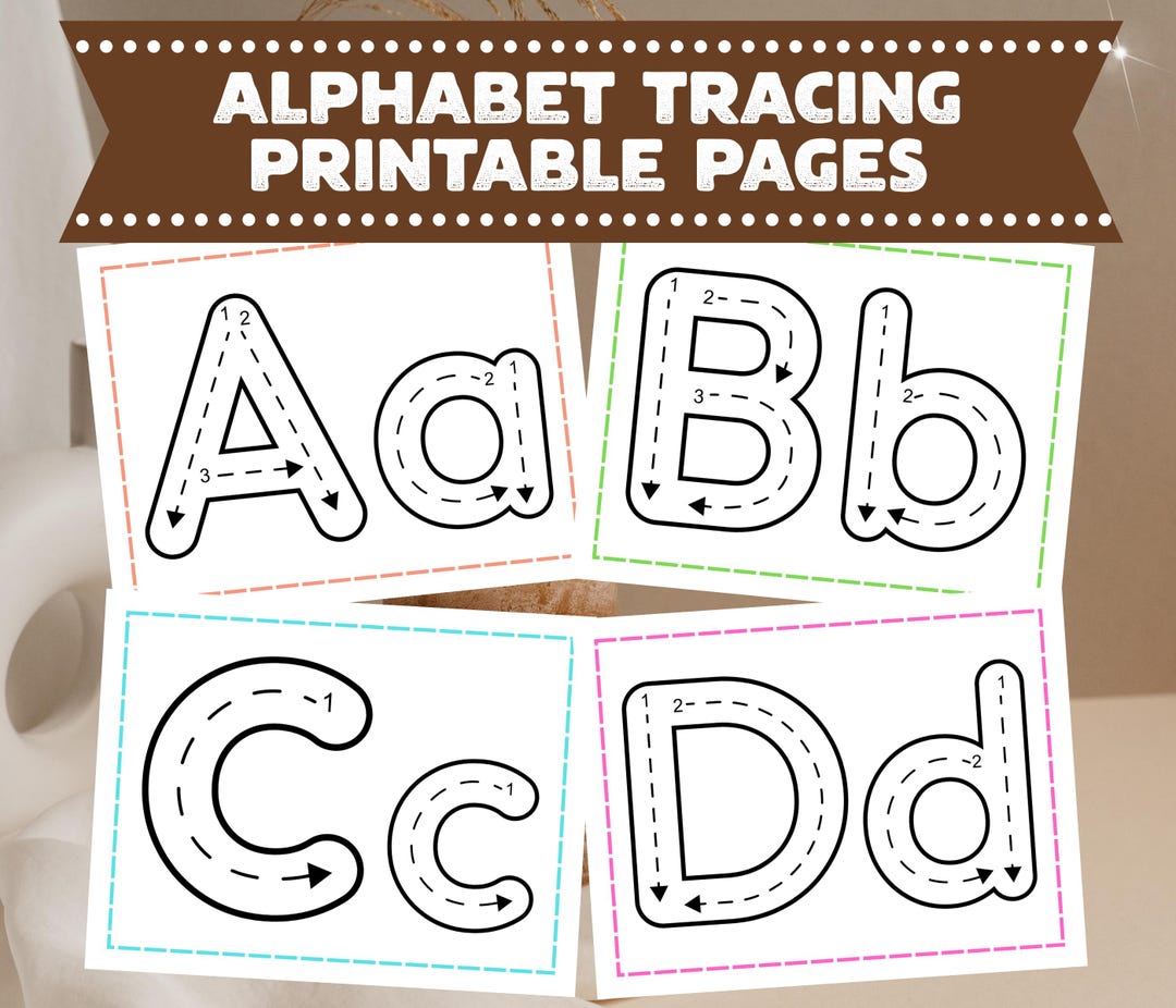 Alphabet Tracing Worksheets: A-Z Handwriting Practice (PDF Download) - Etsy
