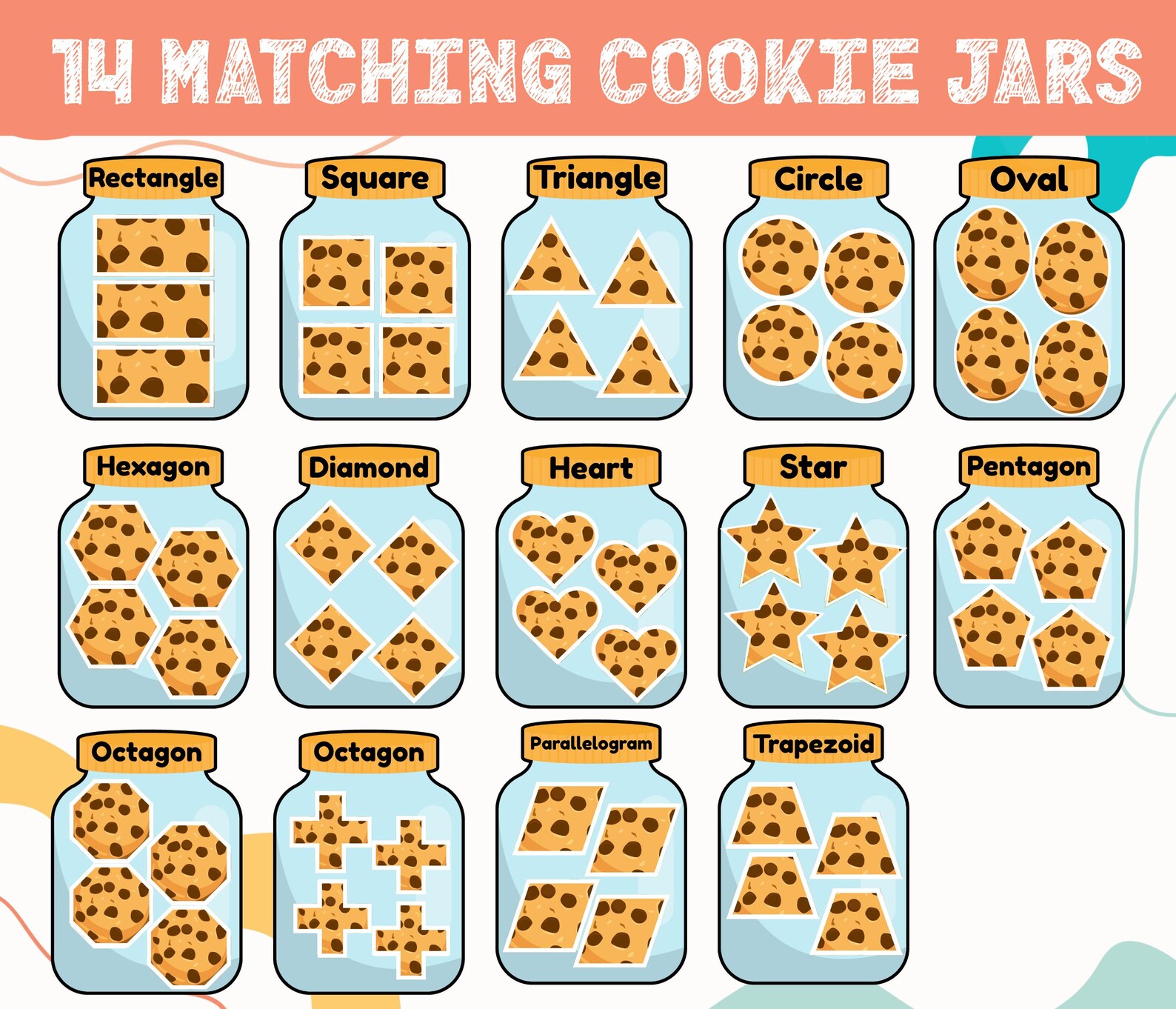 Shape Matching Cookie Printable: Montessori Learning Activity (PDF ...