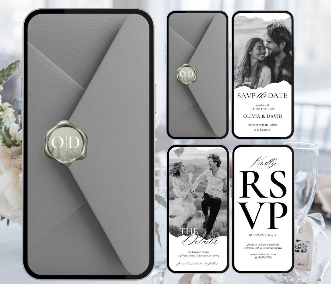 Animated Save the Date – Digital Wedding Invitation Canva Template - Etsy